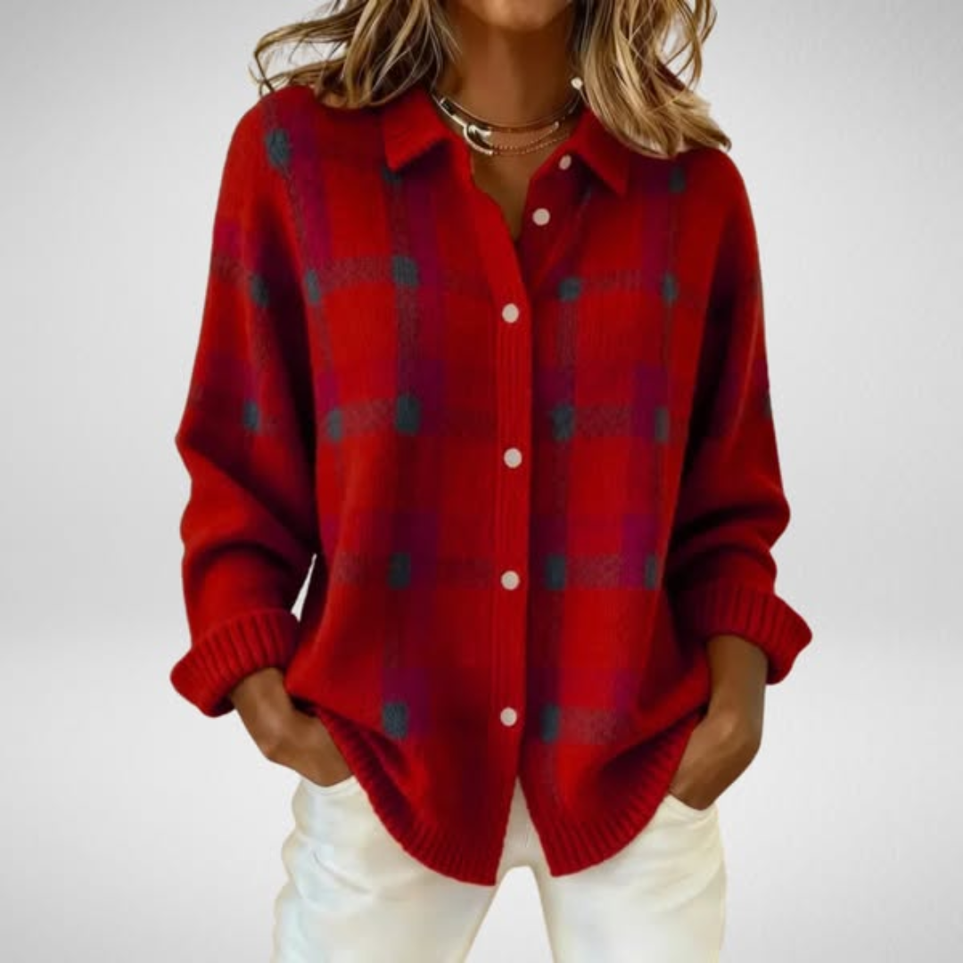 Margaret™ | Elegant Checkered Sweater